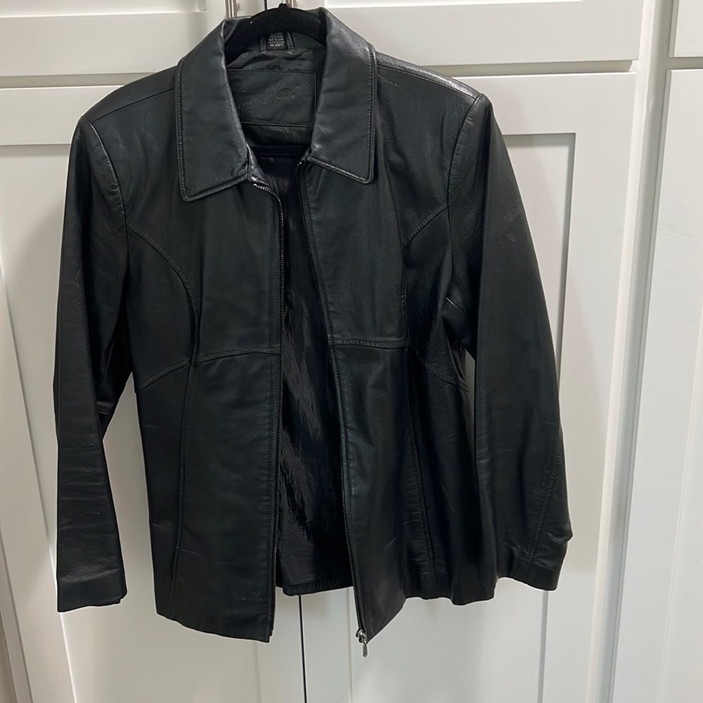 Jacqueline Ferrar Med Black Leather Jacket - Gem